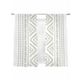 Abstract Boho Geometric Art Chiffon Sheer Curtains 63 Inches Long White ...