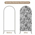 6.6FT Arch Backdrop Covers, Grey Tropical Leaves Wedding Arch Cover ...