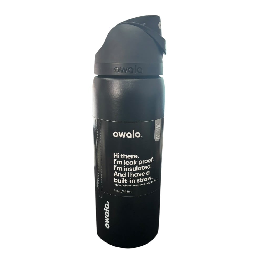 Termo Owala de acero inoxidable FreeSip con tapa rosca color negro ...