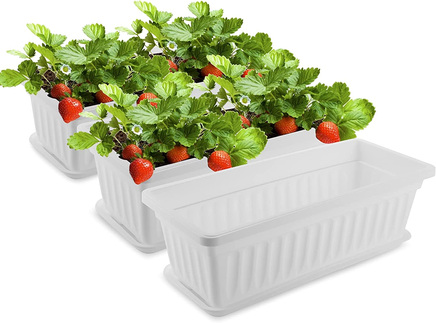 1 Pcs 17 Inch Rectangular Flowerpots Box Plastic Window Planter Box ...