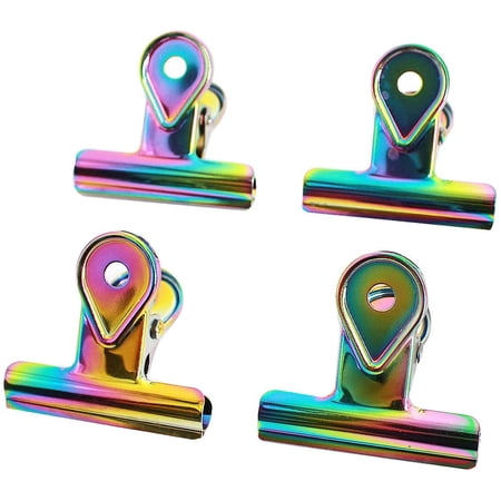 HTWW Stainless Steel Bulldog Paper Clips Binder Clips File Clamps for ...