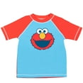 Sesame Street Elmo UPF 50+ Pullover Rash Guard Swim Trunks Outfit Set ...