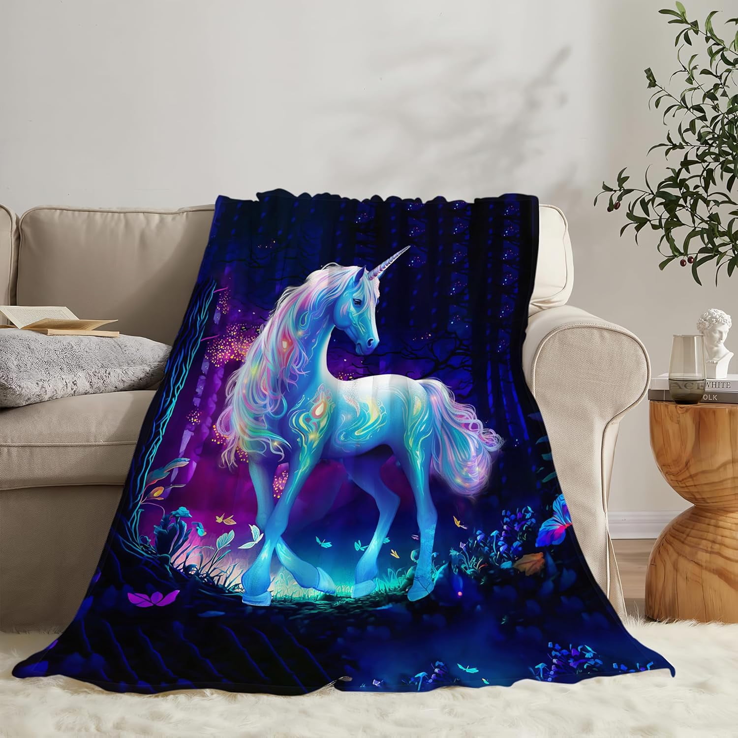 Click here for Wertrrtuyti Unicorn Throw Blanket  Cute Plush Flee... prices