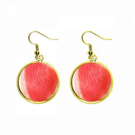 salmon sashi meat food texture ear dangle en drop earring jewelry woman ...