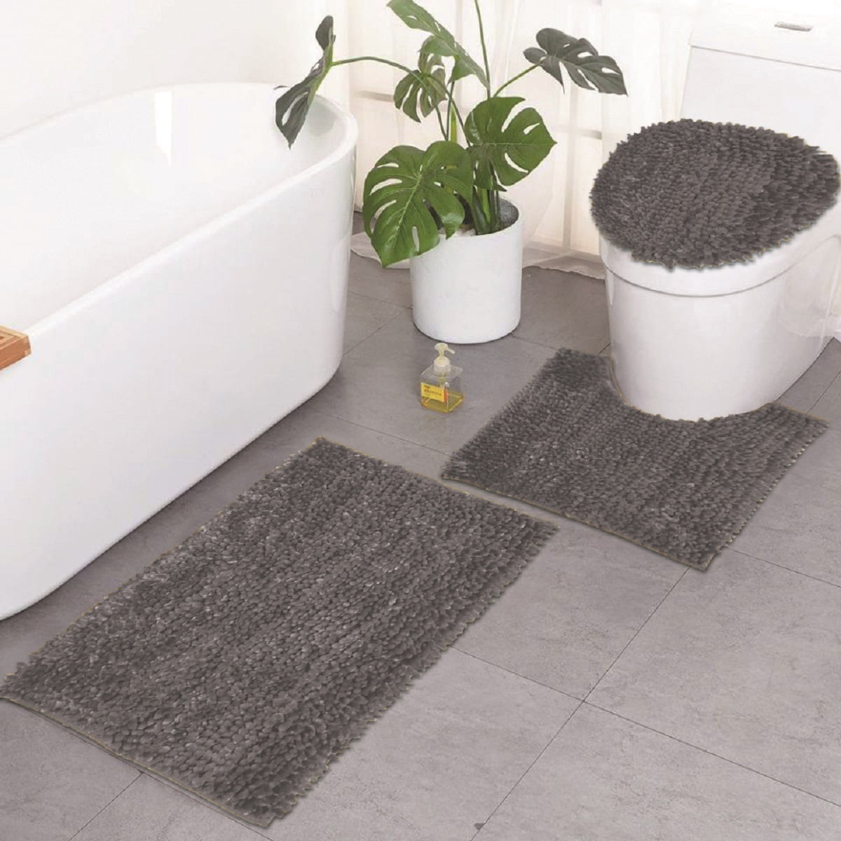 3 Piece Bath rug Butter Chenille - Walmart.com
