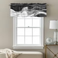 Black White Valances for Windows, Gradient Ocean Wave Geometric ...