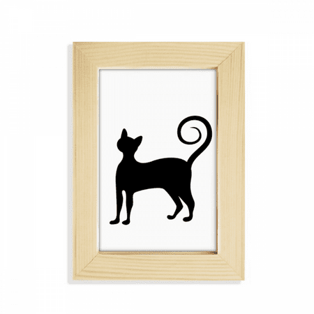 Black Cat Mewing Elegant Animal Outline Desktop Display Photo Frame ...