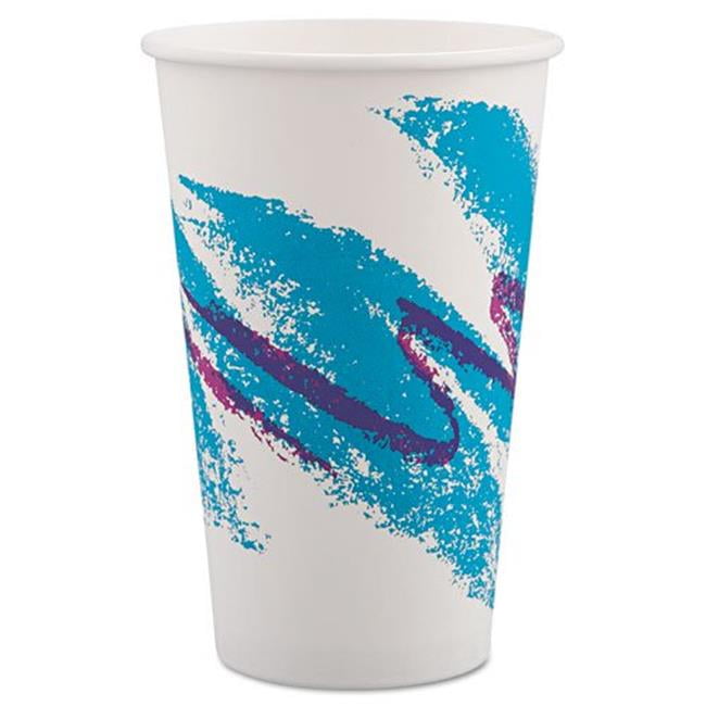 Solo Cup Jazz Paper Hot Cups 16 Oz Polycoated White Green Purple