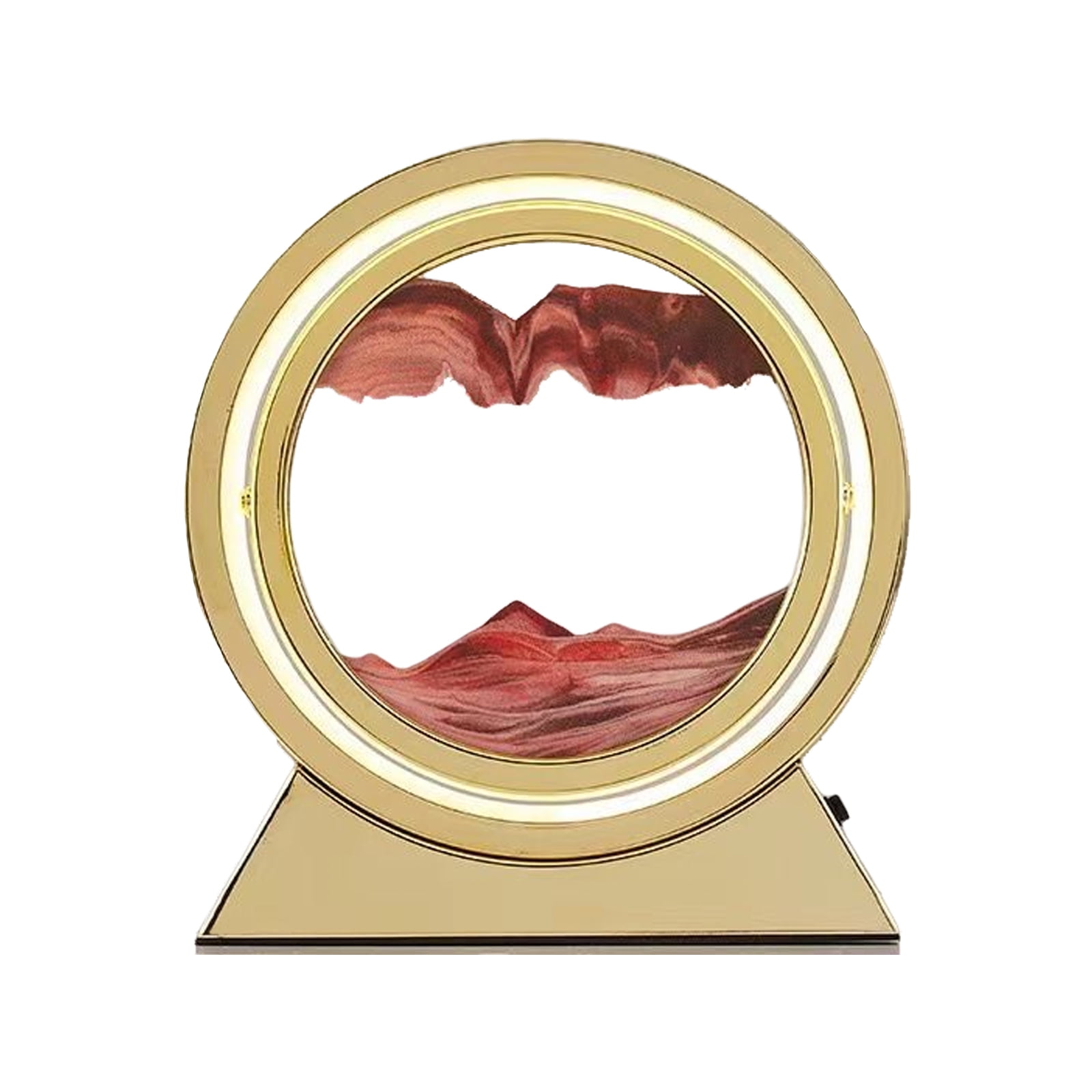 3D Moving Sand Art Desk Lamp 360° Rotating Hourglass Decoration ...