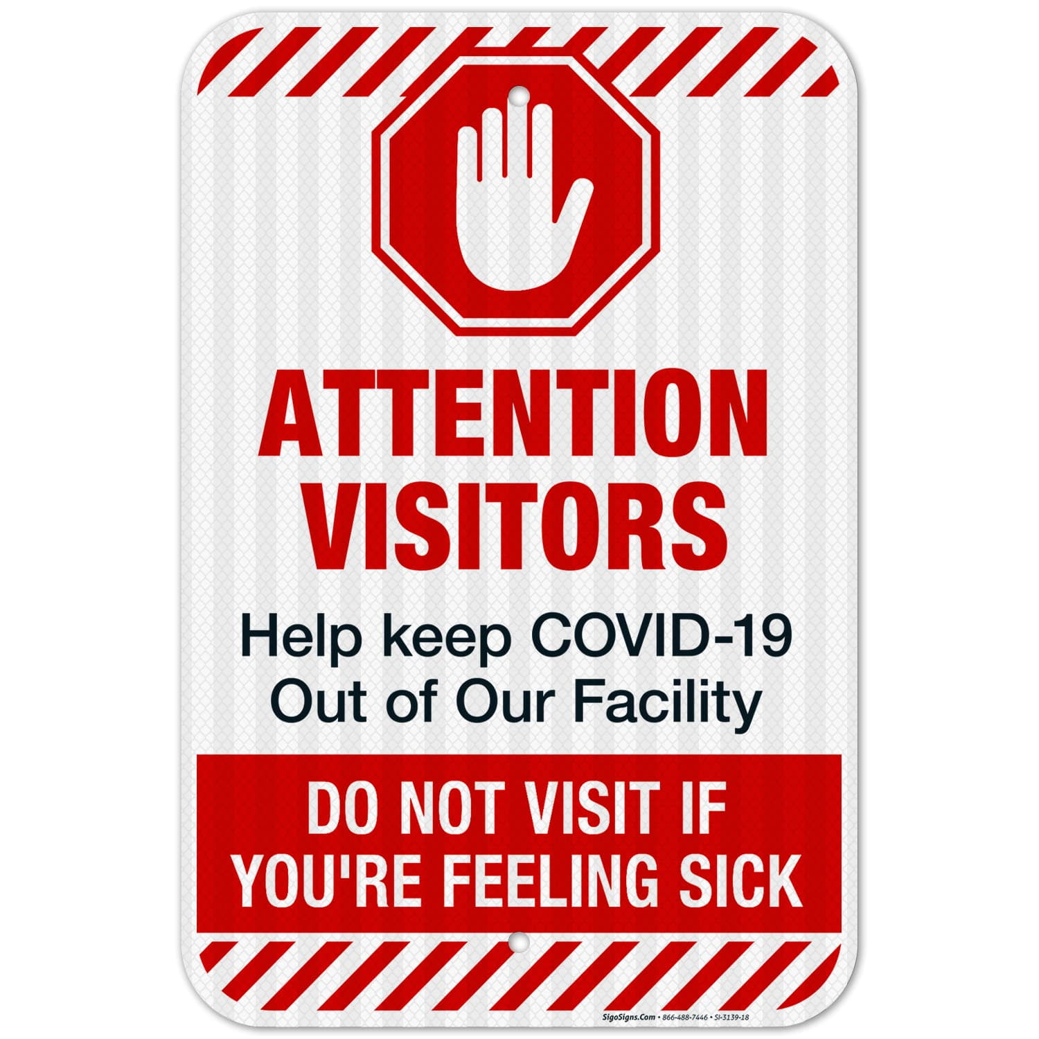 COVID-19 Sign, Do Not Visit If You'Re Feeling Sick Sign, 12x18 ...