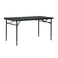 Mainstays 4 Foot Fold-in-Half Adjustable Folding Table, Rich Black ...