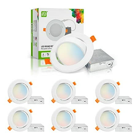 ASD 4 inch gimbal LED Recessed Light with Junction Box, 9W 630Lm ...