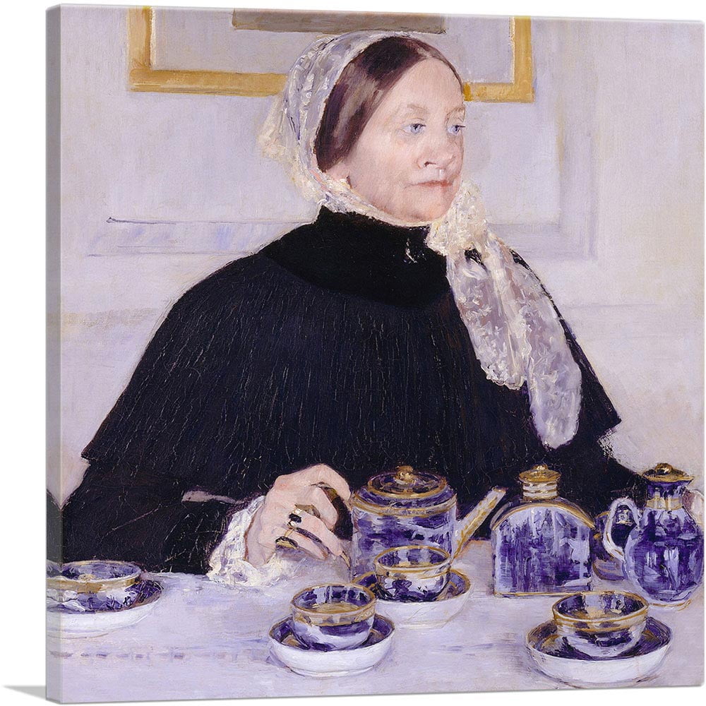 ARTCANVAS Lady At The Tea Table 1883 Canvas Art Print by Mary Cassatt ...