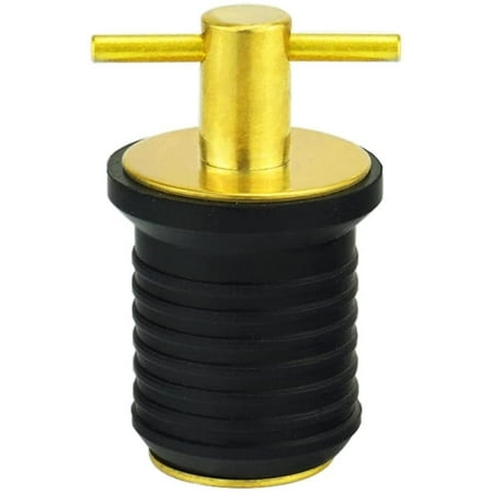 XUHAOD 1 Inch Rubber Brass T-Handle Twist-in Hull Livewell Boat Drain ...