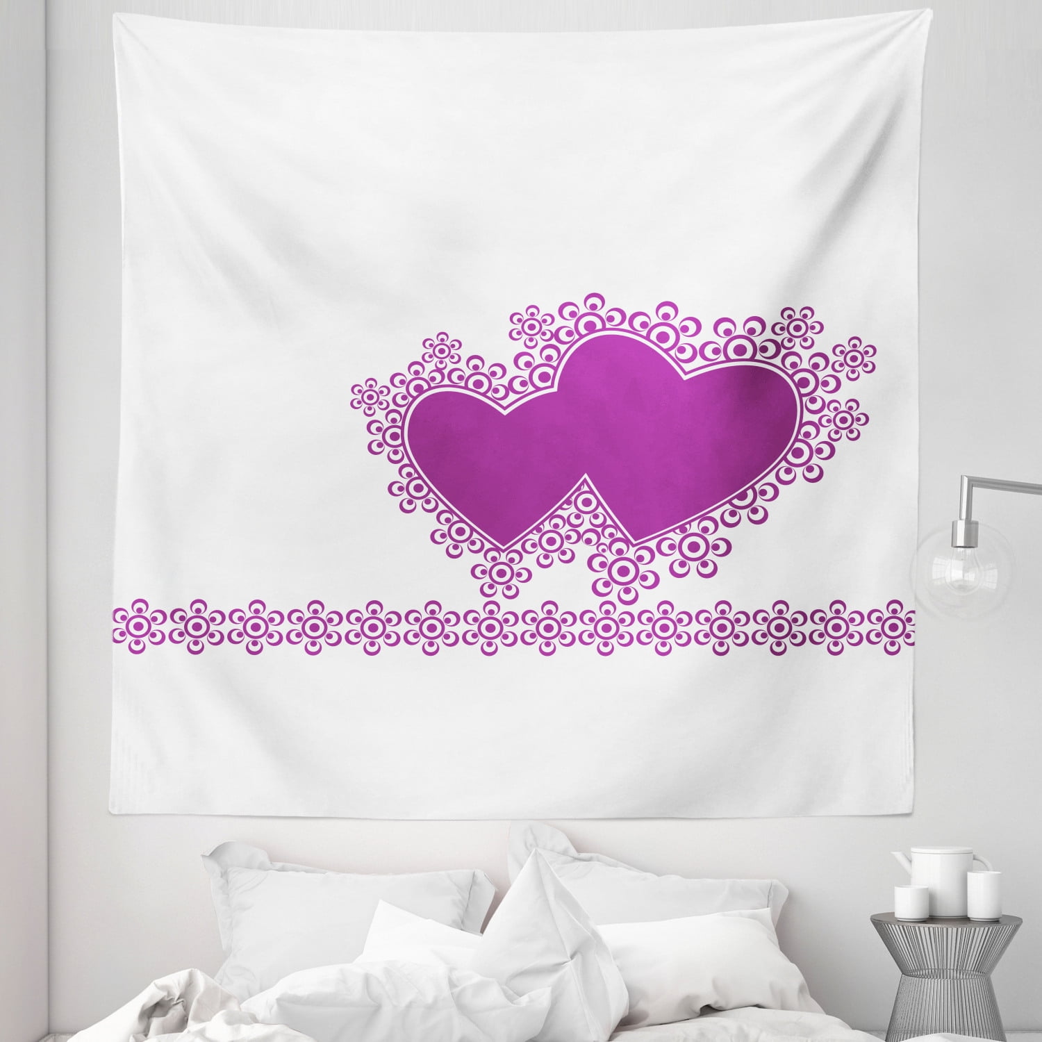 Love Tapestry, Heart Motifs Love Symbols Romantic Digital Illustration ...