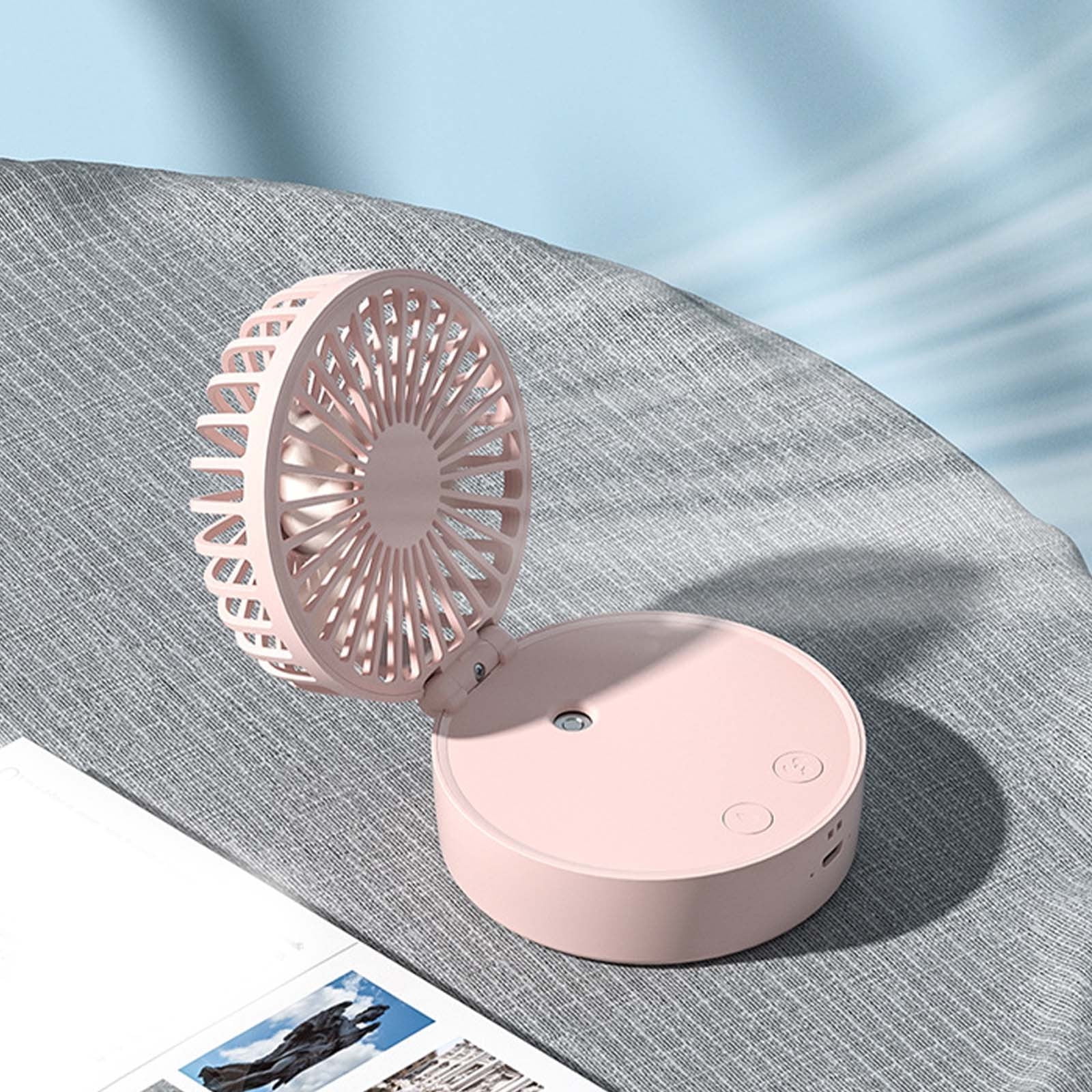 Fiudx Ventilador Portátil de Escritorio, Ventilador de Mano con Luz Que ...