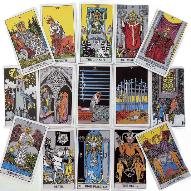Original Size 3x5 Vintage The Rider Waite Tarot Deck By Arthur Edward