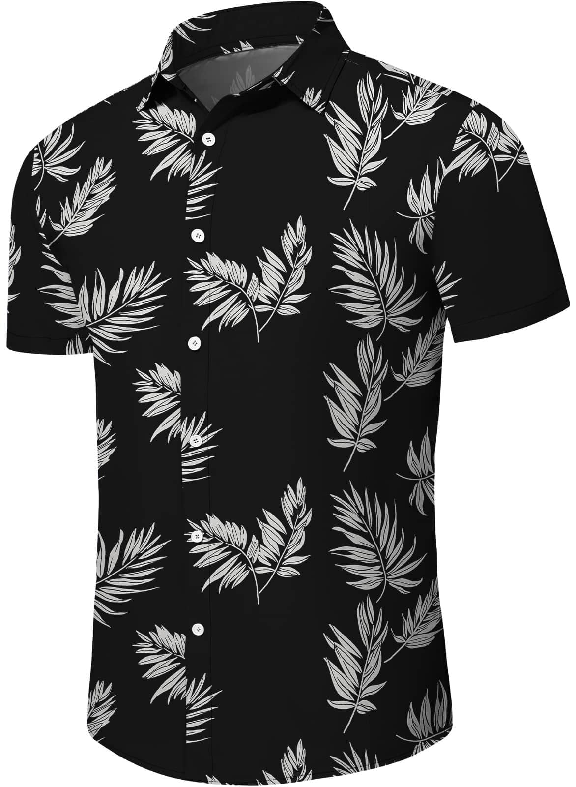 Haomeili Mens Hawaiian Shirts Short Sleeve Button Down Casual Beach