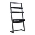 Dane 3-Shelf Wood Black and Distressed Gray Ladder Desk with Drawer ...