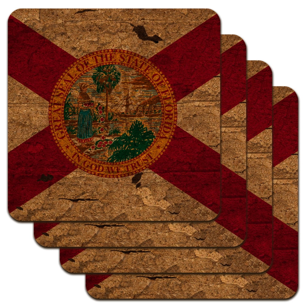 Rustic Florida State Flag Distressed USA Low Profile Novelty Cork ...