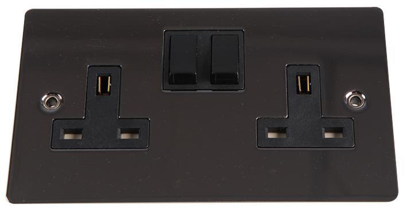 VOLEX ACCESSORIES - Flat Plate 2 Gang DP 13A Switched Socket, Black ... VOLEX ACCESSORIES - Flat Plate 2 Gang DP 13A Switched Socket, Black ...