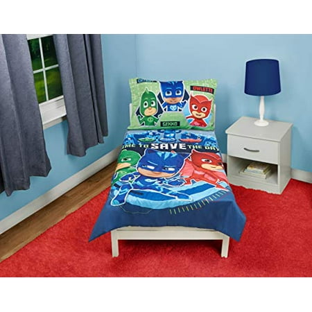 PJ Masks Time to Save The Day 4 Piece Toddler Bedding Set, Blue ...
