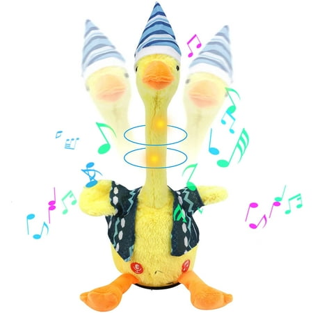 Dancing Duck Plush Toy, Repeat Duck Toy with Colorful Lights & Music ...