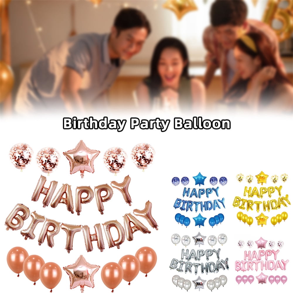 12 Inches Birthday Balloons Set Self-Sealing Decorative Balloons ...