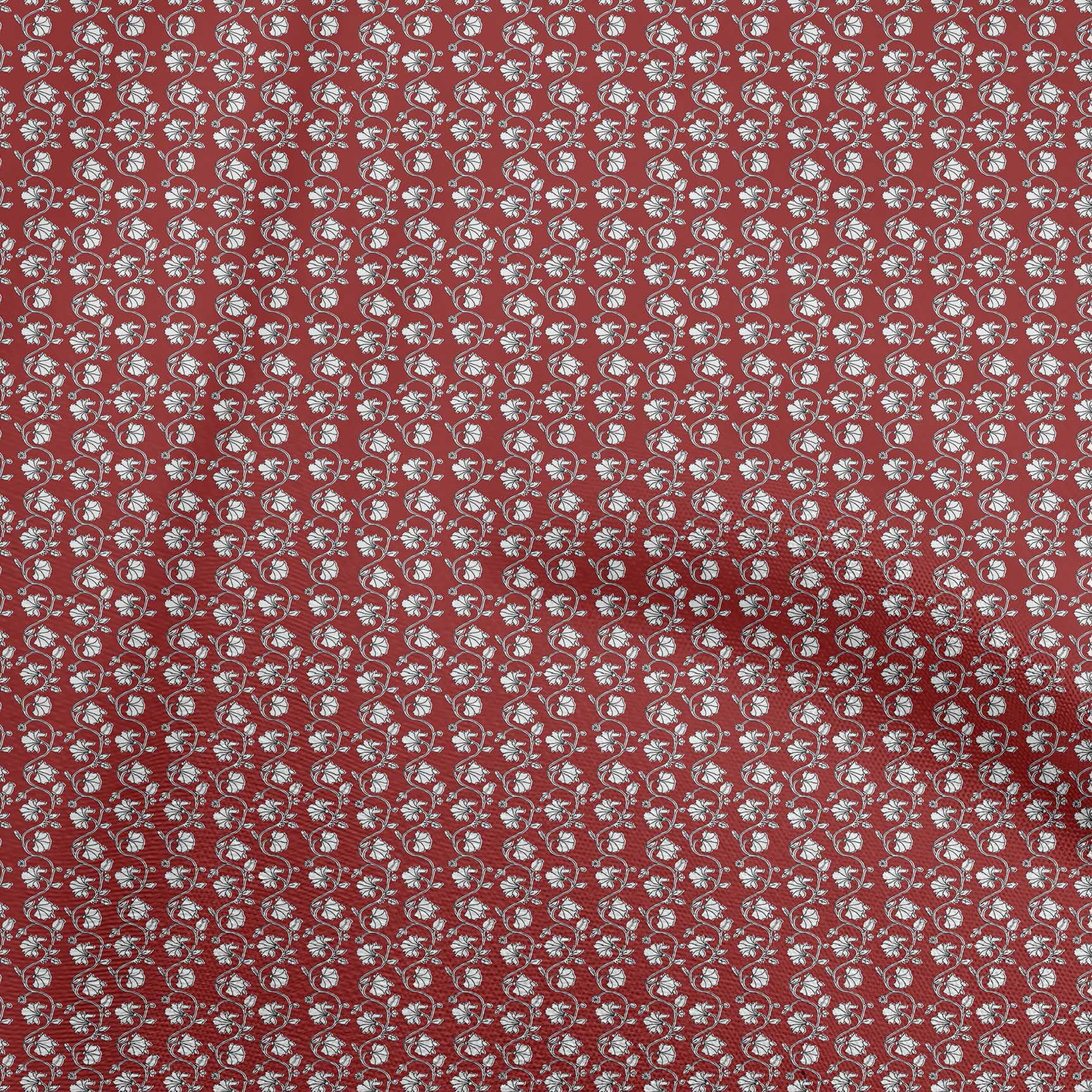 oneOone Velvet Maroon Fabric Asian Block Fabric For Sewing Printed ...