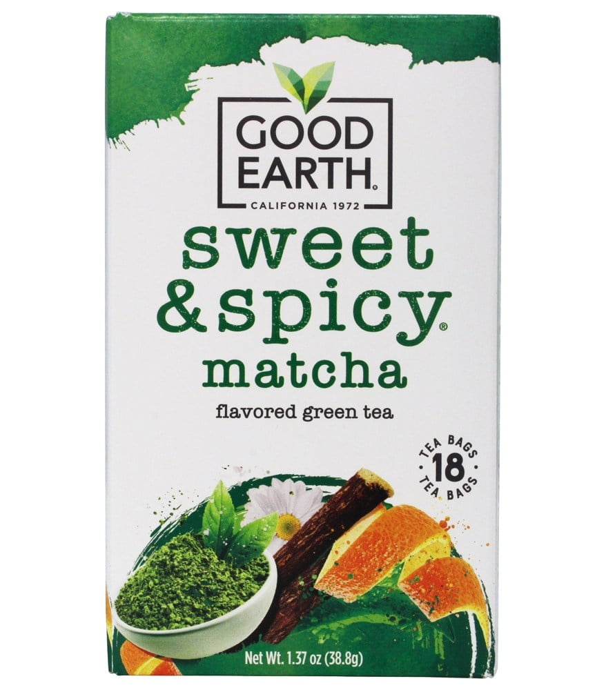 Good Earth Teas - Té Verde Matcha Dulce y Picante - 18 Bolsitas de Té ...