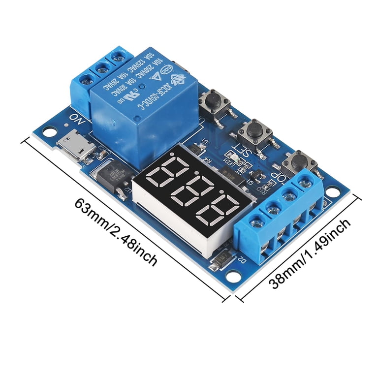 Programmable Delay Relay Module with LCD Display 6-30V DC 5V Micro USB ...