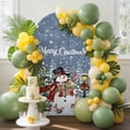 Blue Snowman Christmas Arch Backdrop Cover 4x1.65 Ft, Spandex Wedding ...