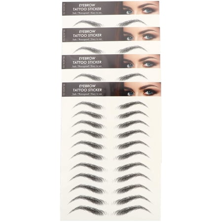 4 Sheets Eyebrow Sticker 6D Eyebrows Hair-Like Waterproof Eyebrow ...