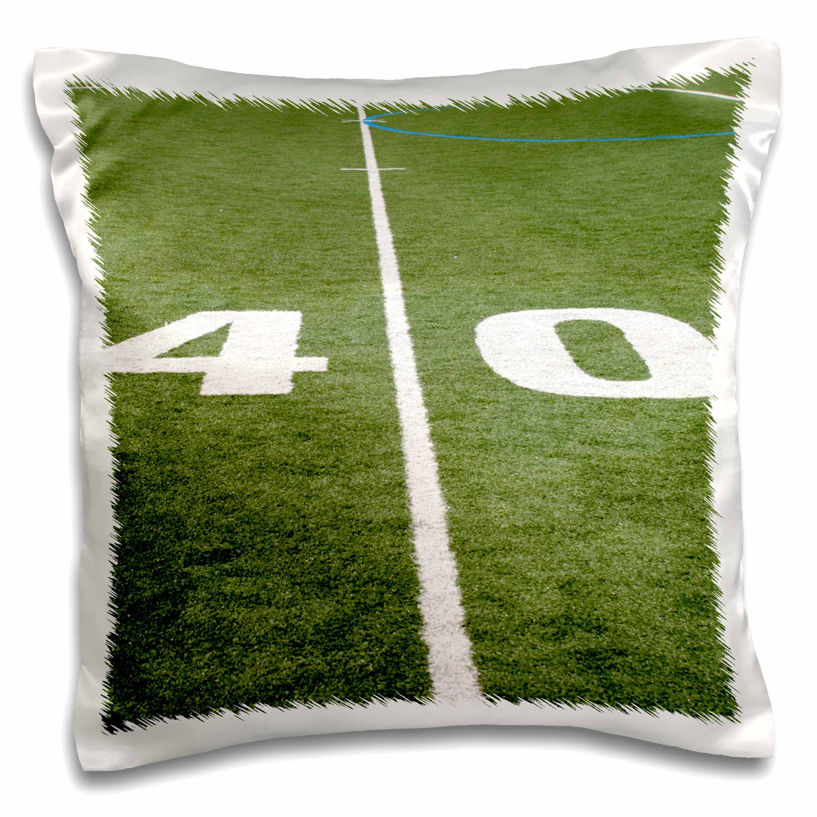 Green football field with large 40 yard number. 16x16 inch Pillow Case ...