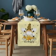 Bee Dwarf Cotton Linen Table Runner White Daisy Flower Happy Yellow ...