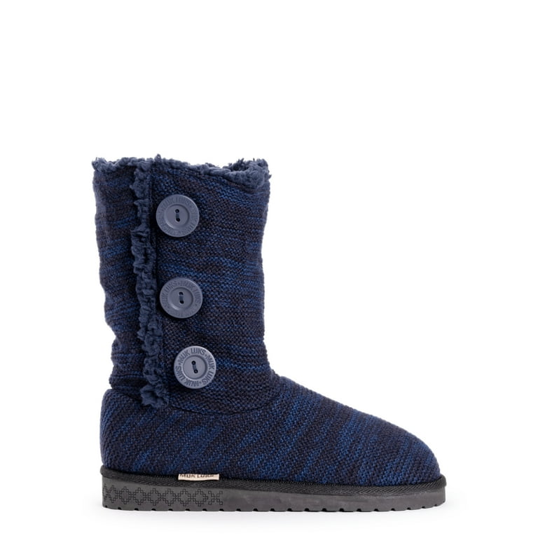 Muk Luks Women's Angel Faux Fur Lined Side Button Knit