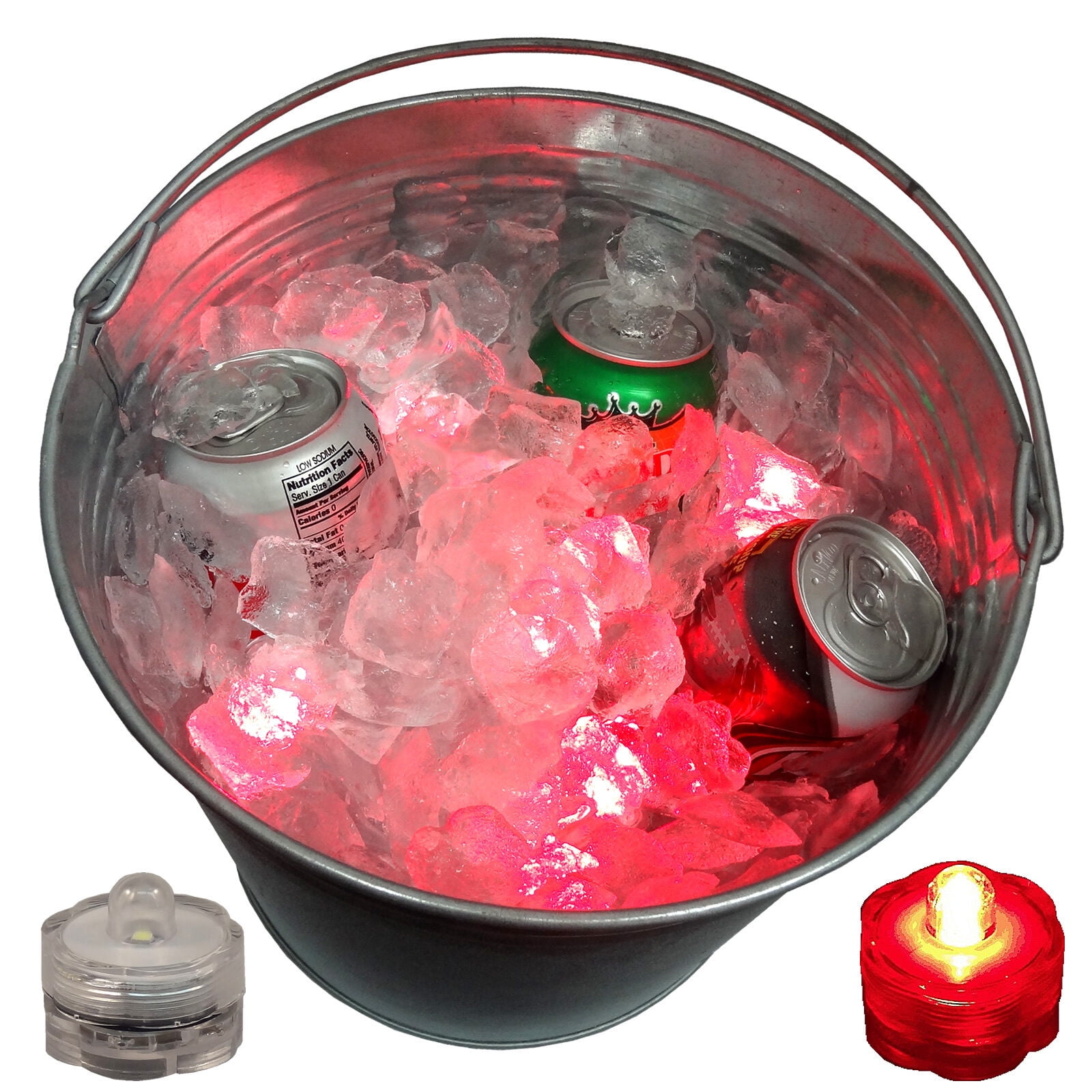 Holiday Party Champagne Beverage Ice Bucket Glow Light LED Submersible ...