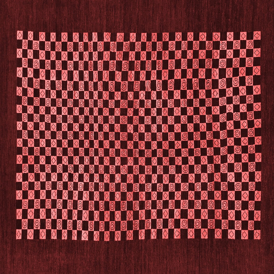 Ahgly Company Machine Washable Indoor Square Checkered Red Modern Area ...