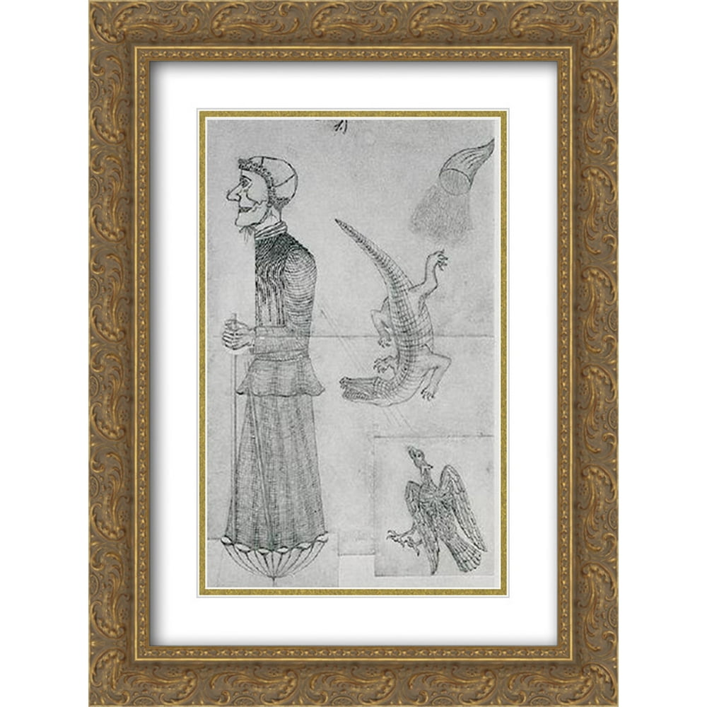 August Natterer 2x Matted 20x24 Gold Ornate Framed Art Print 'Witch ...