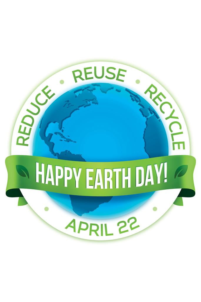 Happy Earth Day April 22 Reduce Reuse Recycle Sign Poster Environmental ...