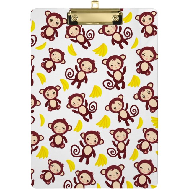 FMSHPON Monkey Bananas Clipboard Hardboard Wood Nursing Clip Board and ...