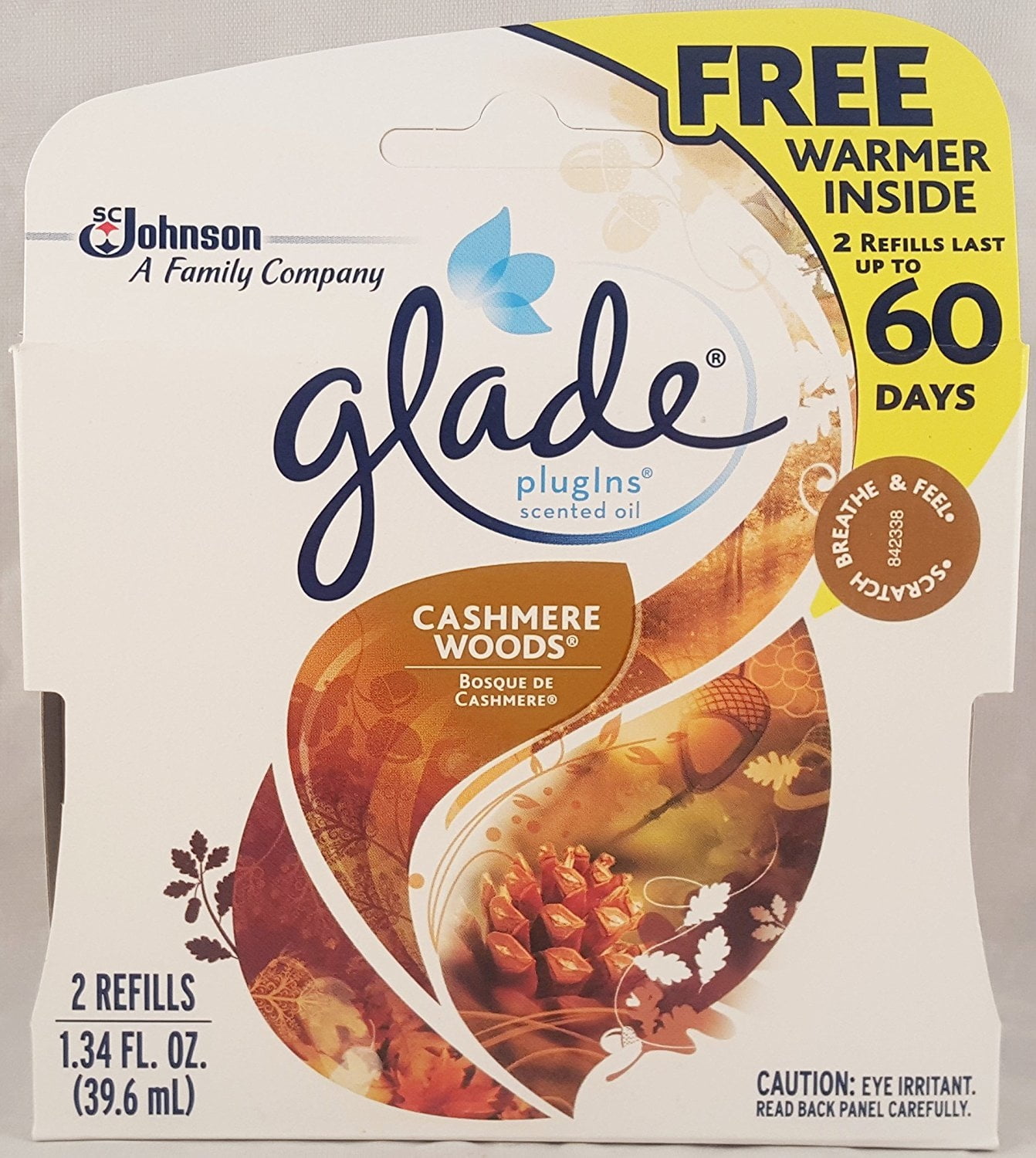 Glade Plugins, Cashmere Woods Starter Kit, 1.34 Fl. Oz. (Pack of 2 ...