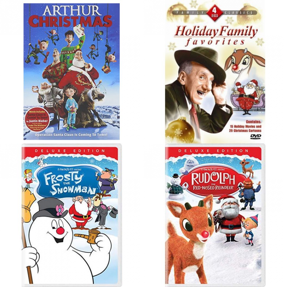 Christmas Holiday Movies DVD 4 Pack Assorted Bundle: Arthur Christmas ...