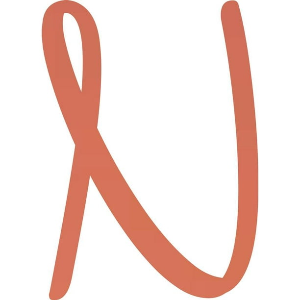 Acrylic Letter N Script, 3'' Tall Pastel Coral Alphabet Craft, Color ...