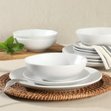 Gibson Home Bethel 12-Piece Matte White Stoneware Dinnerware Set ...
