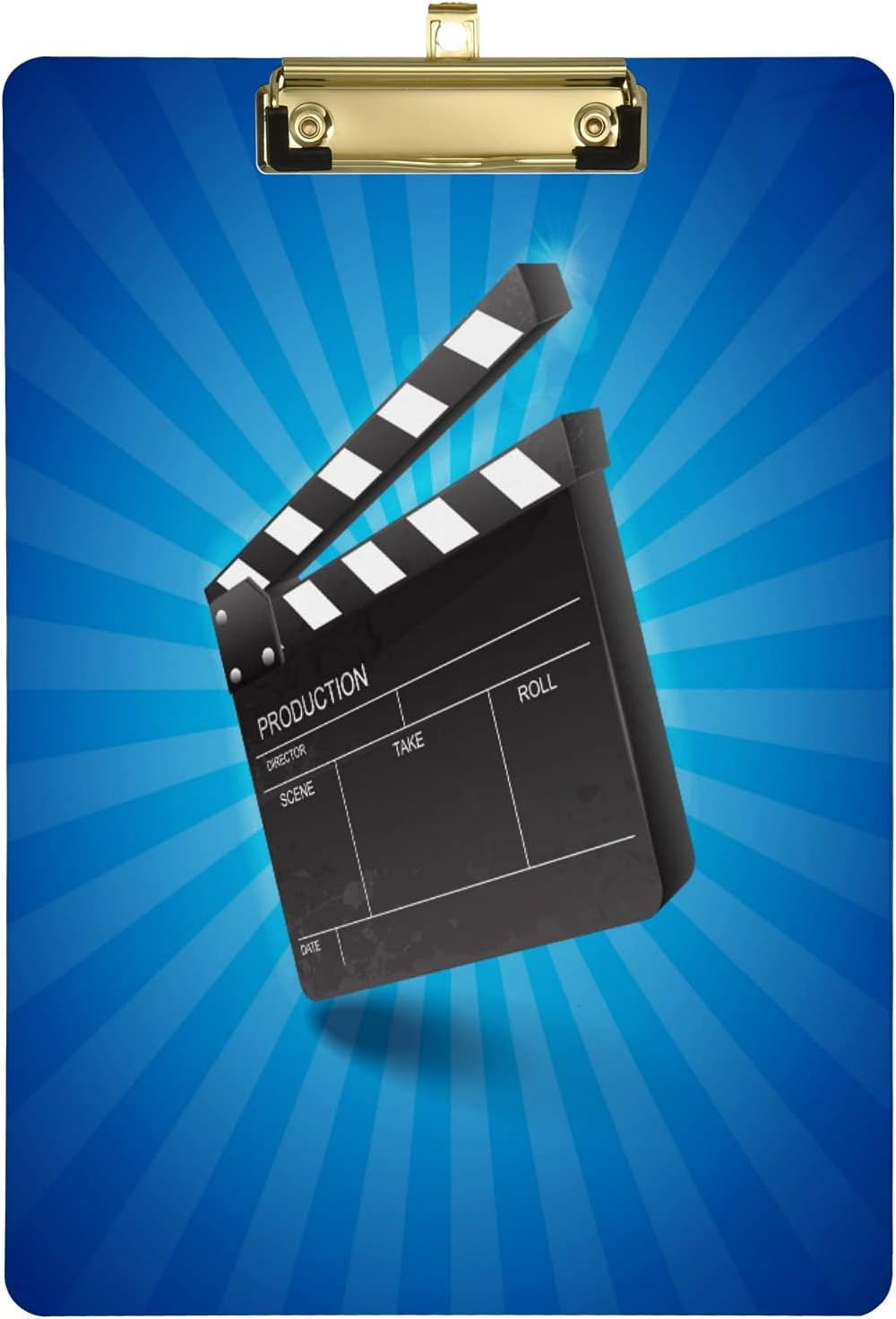 FMSHPON Blue Movie Clapboard Production Clipboard Hardboard Wood ...
