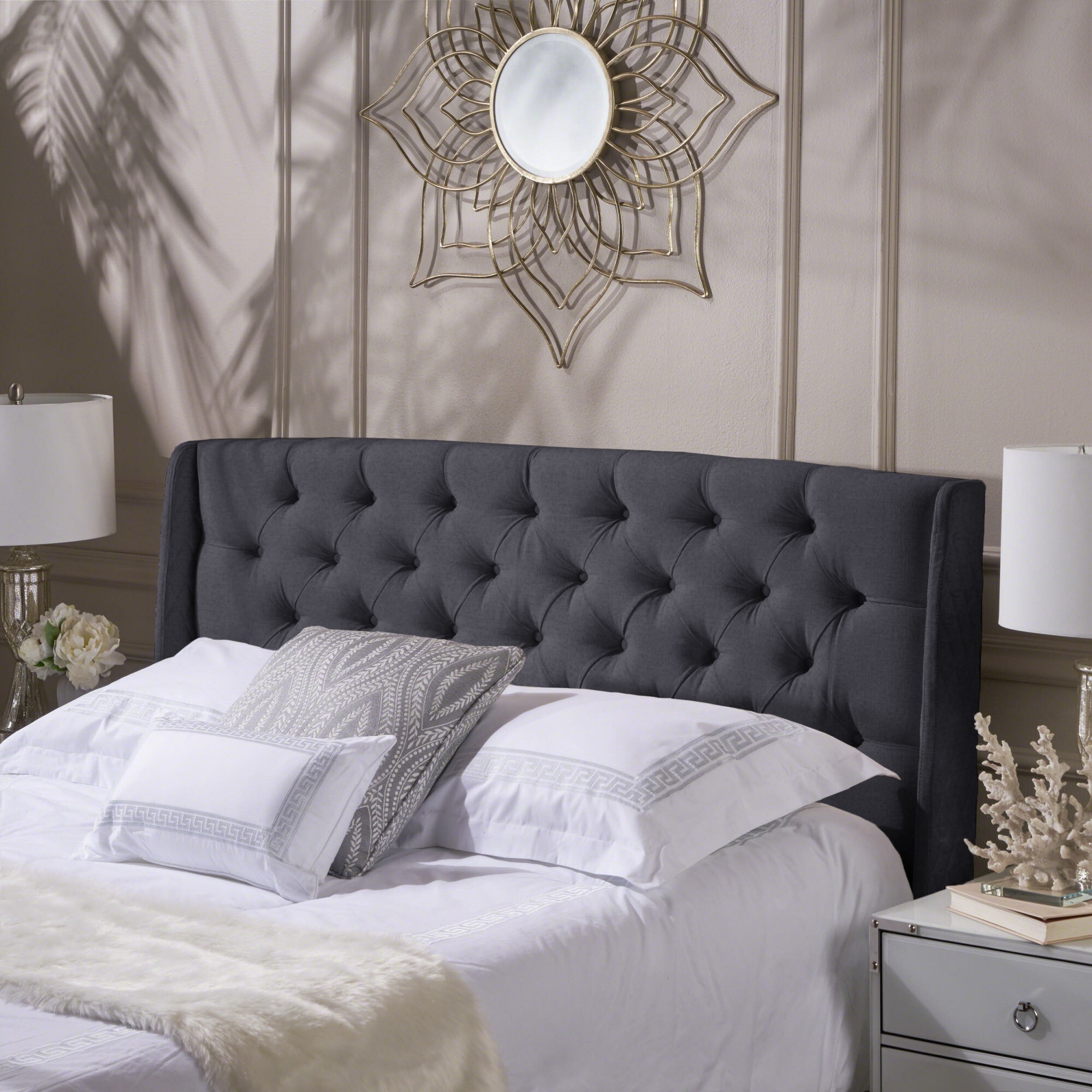 Kosynda Upholstered Headboard, King Size Head Board with Button Tufted ...