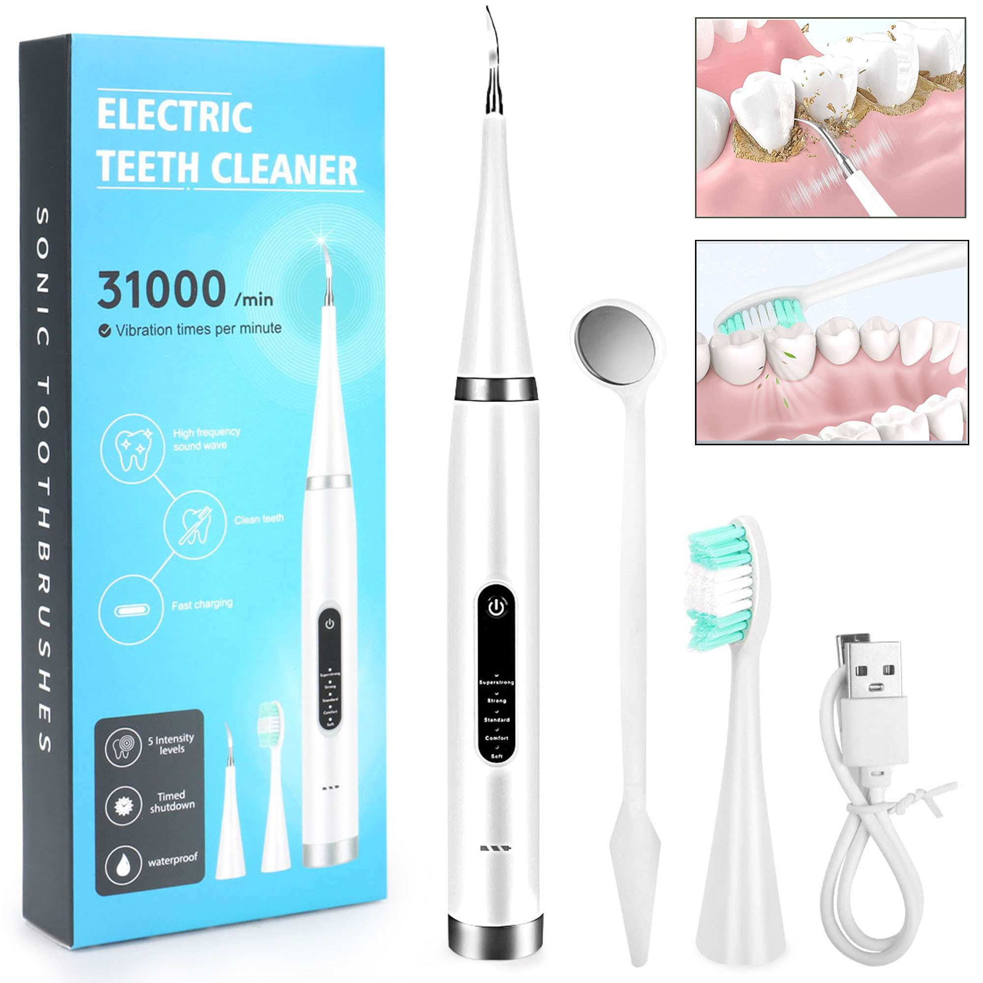 Deago Dental Calculus Tartar Remover Electric Oral Care Teeth Cleaner ...