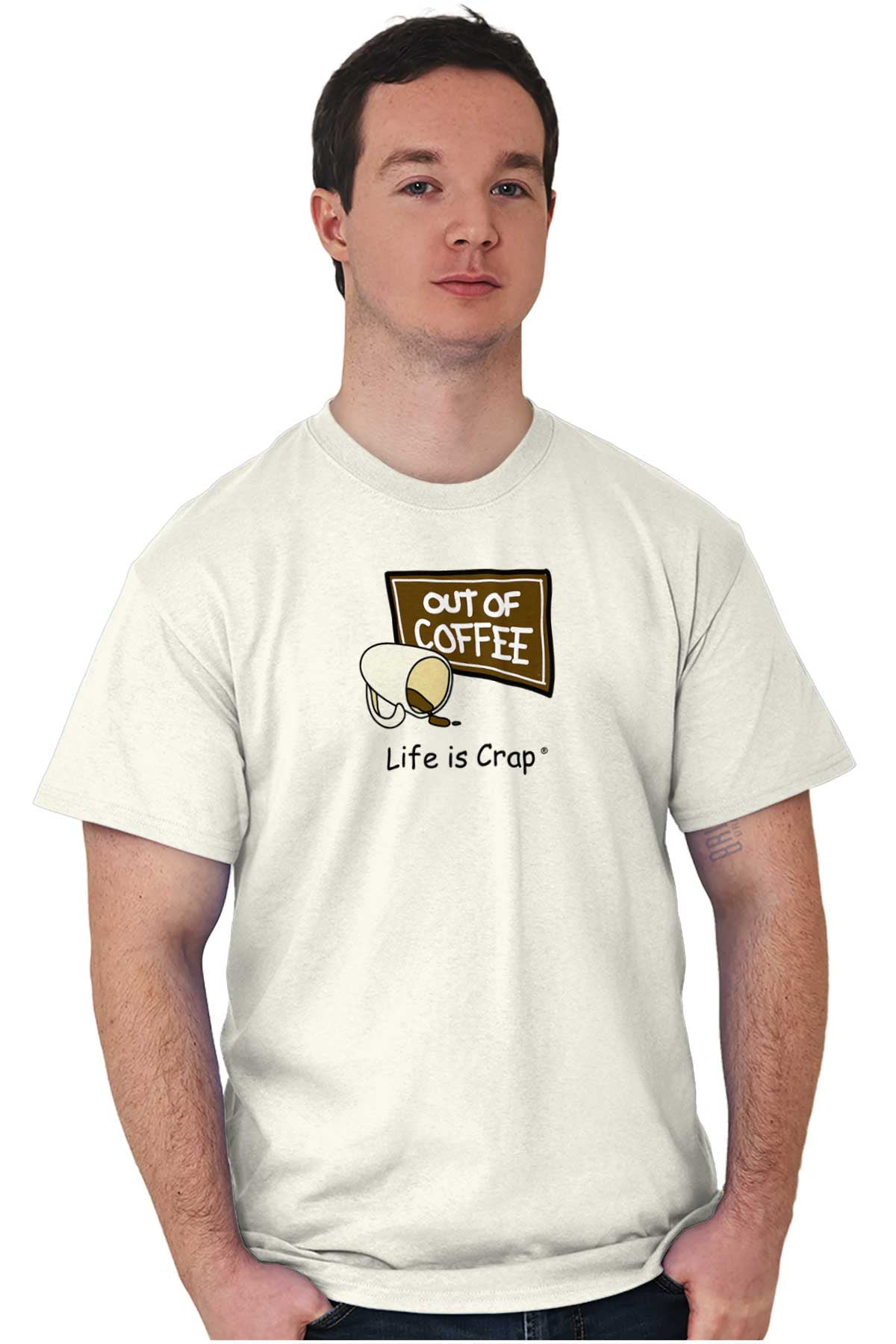 Brisco Brands Coffee Short Sleeve T Shirt Tees Tshirts Life Is Crap