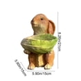 Rabbits Shaped Bird Feeder Outdoor, Resin Bunny Bird Bath with Hand ...